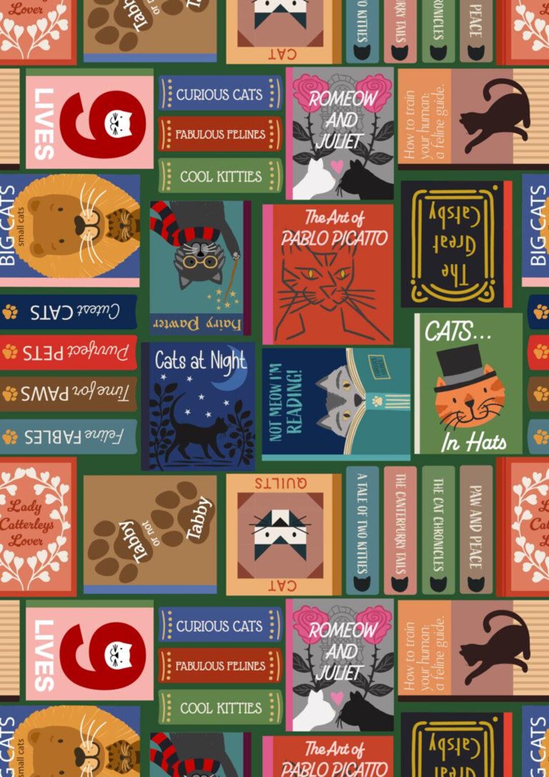 The Purrfect Book Club - Cat Book Covers (A966A) in Multi for Lewis and ...