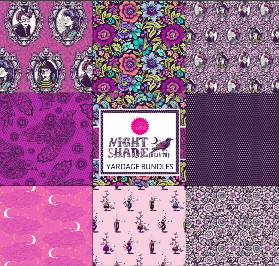 Nightshade Deja Vu Bundles shop Cut-8 Prints by Tula Pink for Free ...