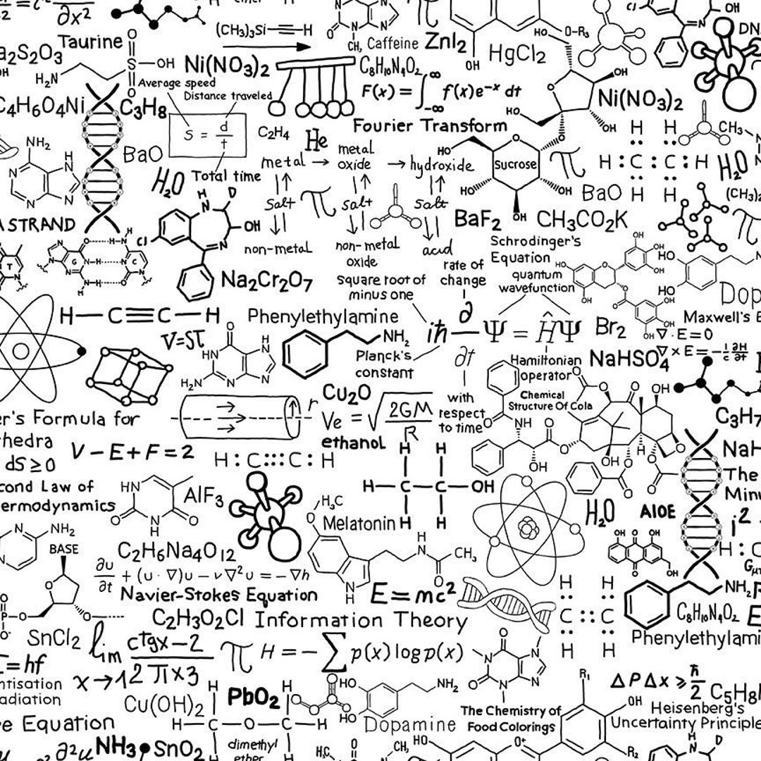 Science - Scientific Formulas (CD1688) in White for Timeless Treasures ...