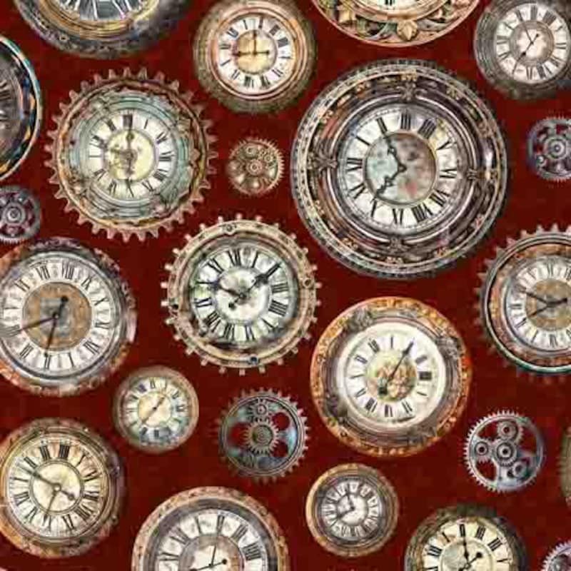Clock Fabric - Etsy