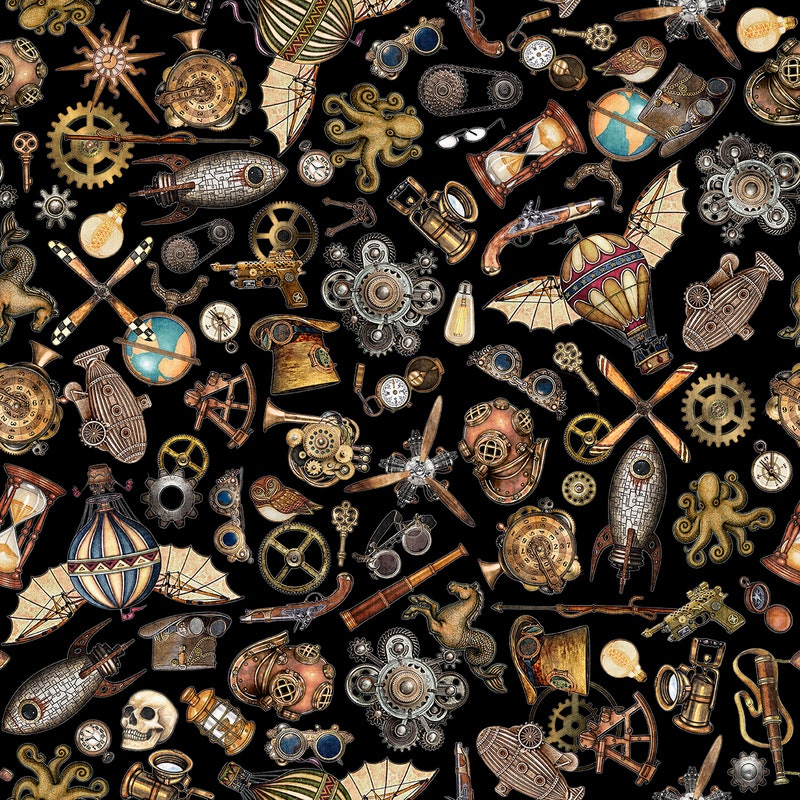 Steampunk Fabric - Etsy