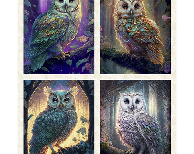 Mystic Owls - 36in Owl Panel (30033-E) on Cream for QT Fabrics - Etsy