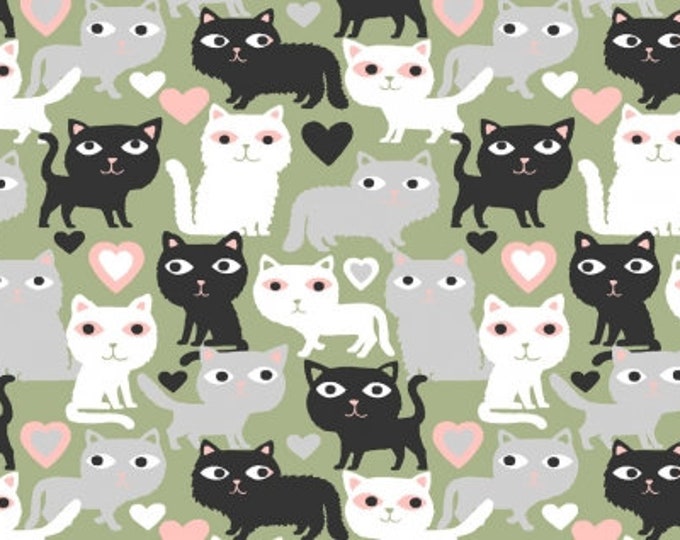 Purr-fection - Cats (STELLA-1536) in Multi on Green for Dear Stella ...