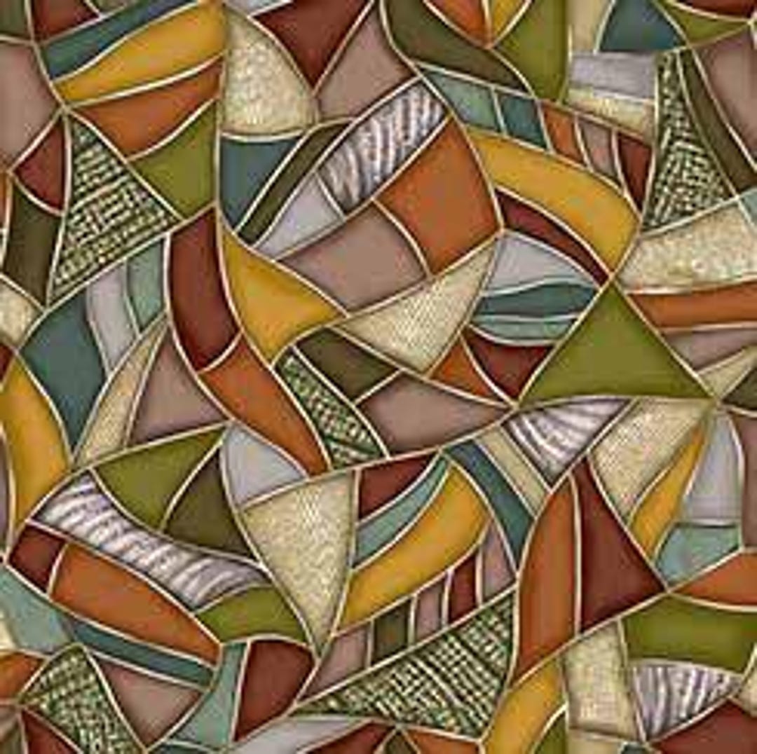 Frond Nouveau - Mosaic (30099-T) in Rust for QT Fabrics HALF YARD - Etsy