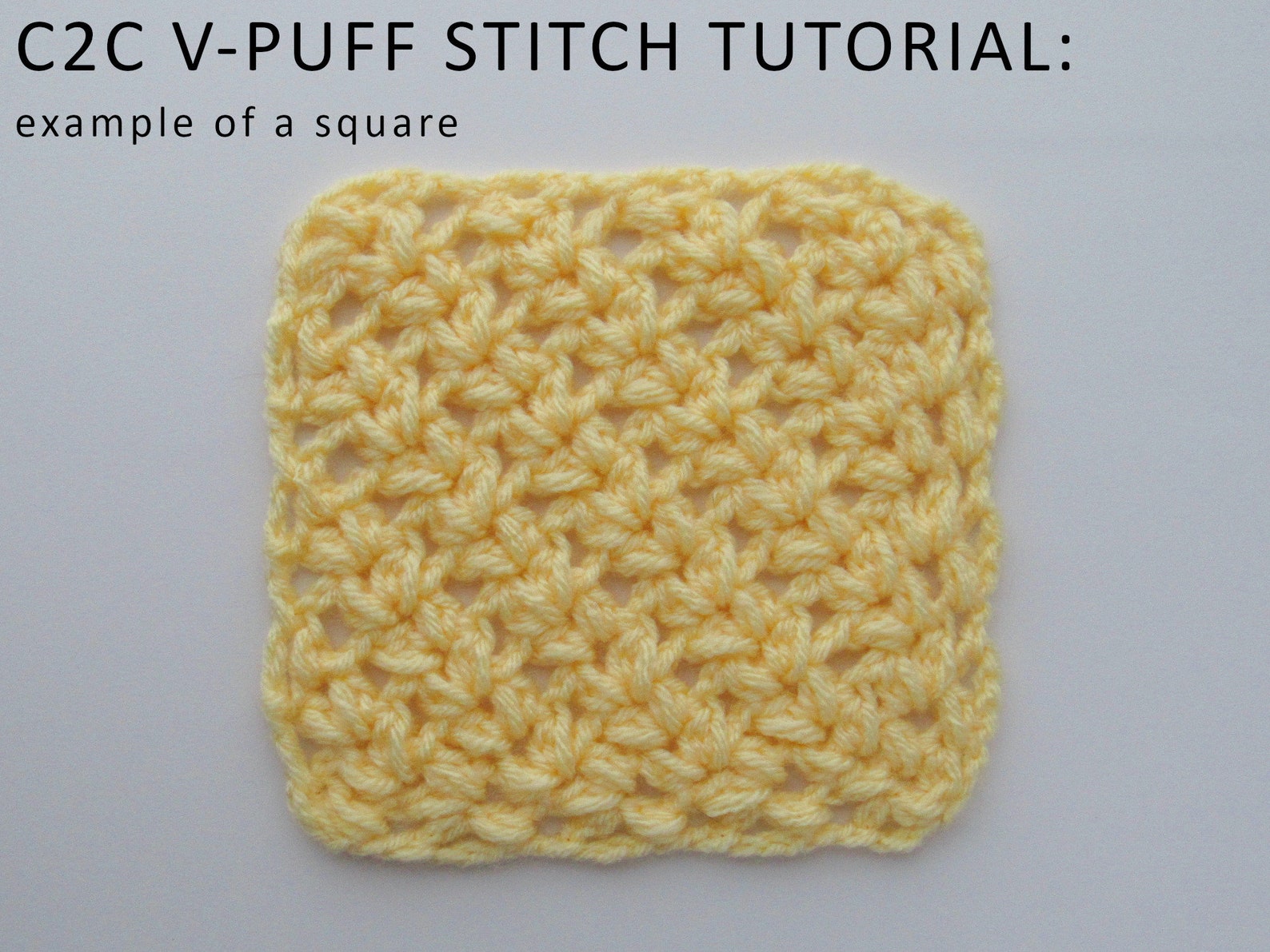C2C Corner to Corner V-puff Stitch Tutorial, Digital PDF Download - Etsy