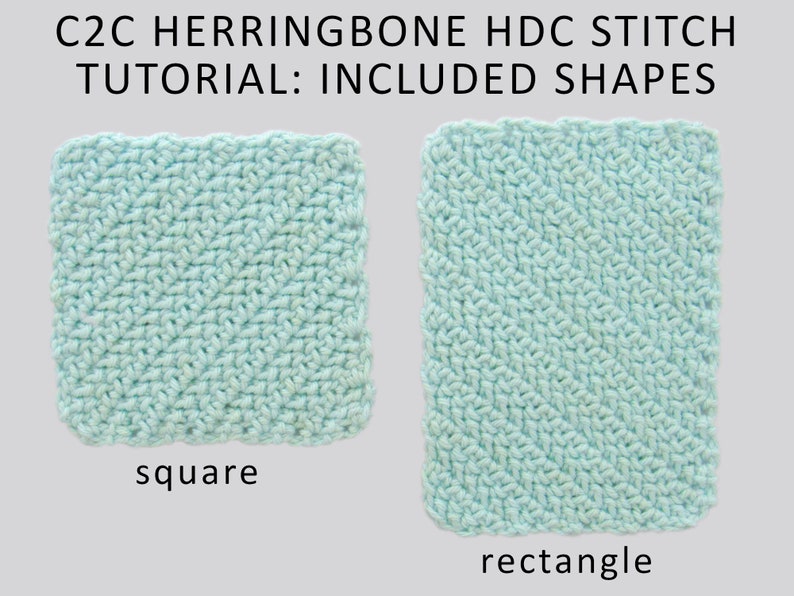 Corner-to-corner C2C Crochet Herringbone Hdc Stitch Pattern Tutorial ...
