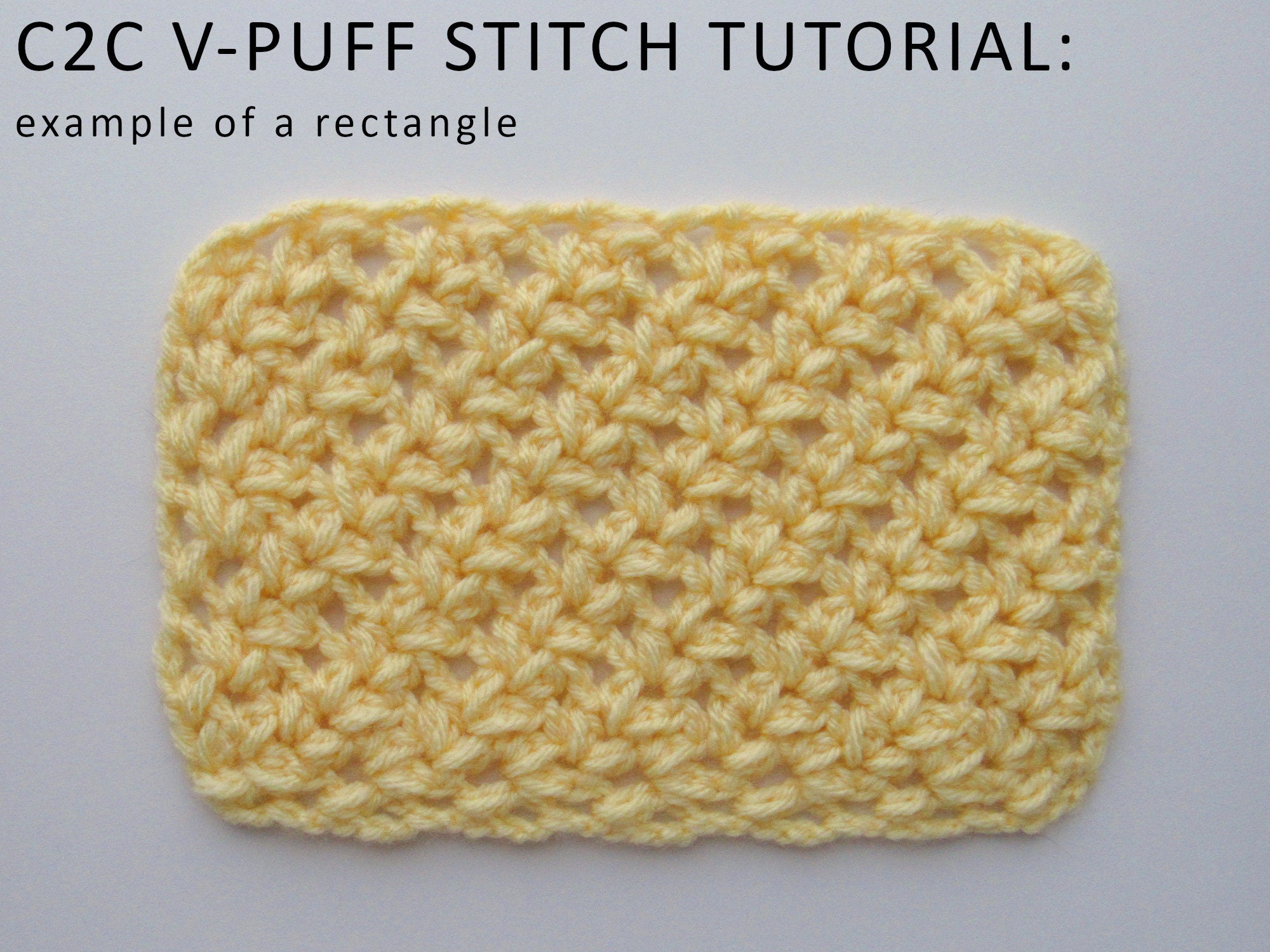 C2C Corner to Corner V-puff Stitch Tutorial, Digital PDF Download - Etsy