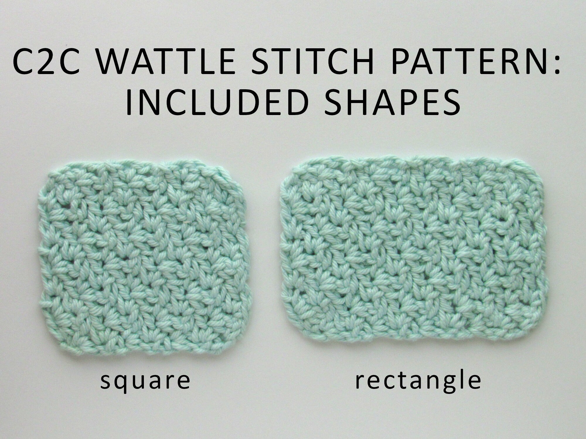 C2C Corner to Corner Crochet Wattle Stitch Tutorial, Digital PDF ...