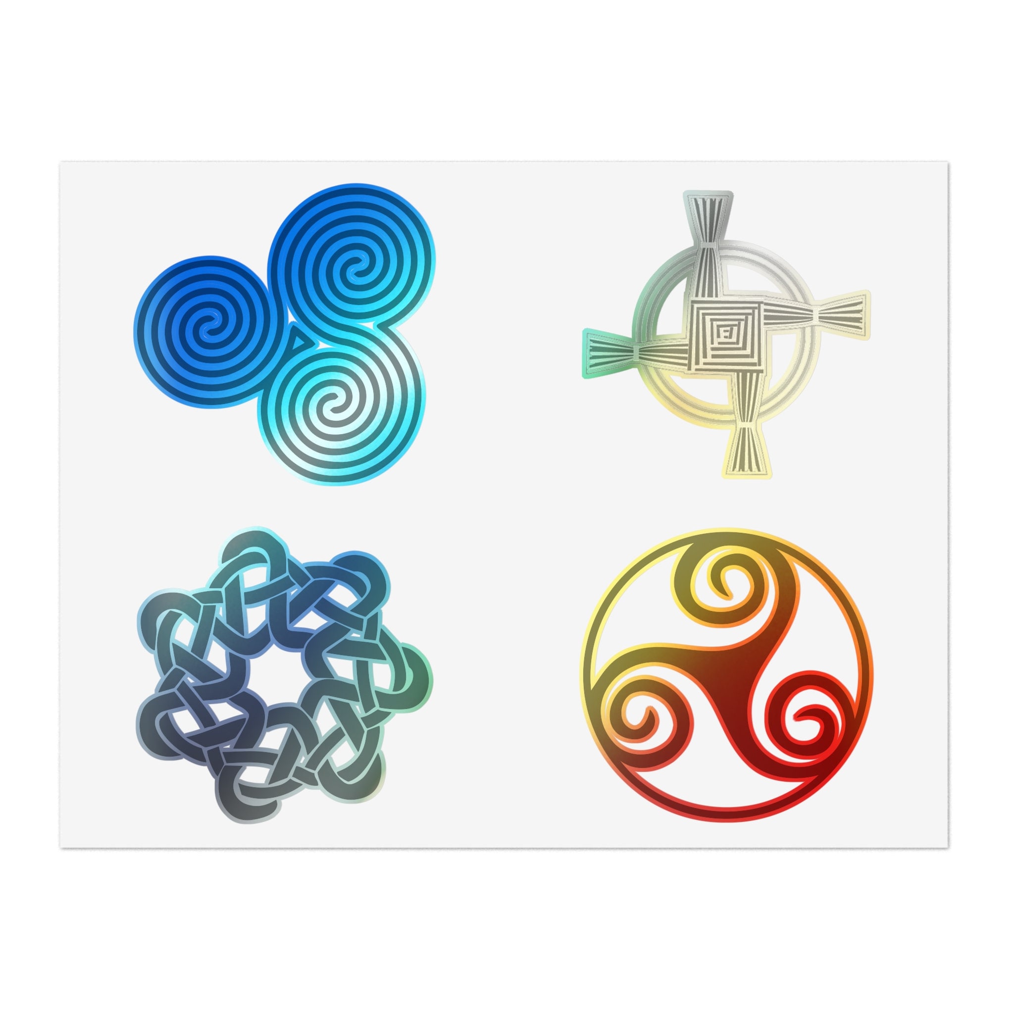 Celtic Shapes Sticker Sheet Triskelion, Tri-spiral, Knot, St. Brigid's ...