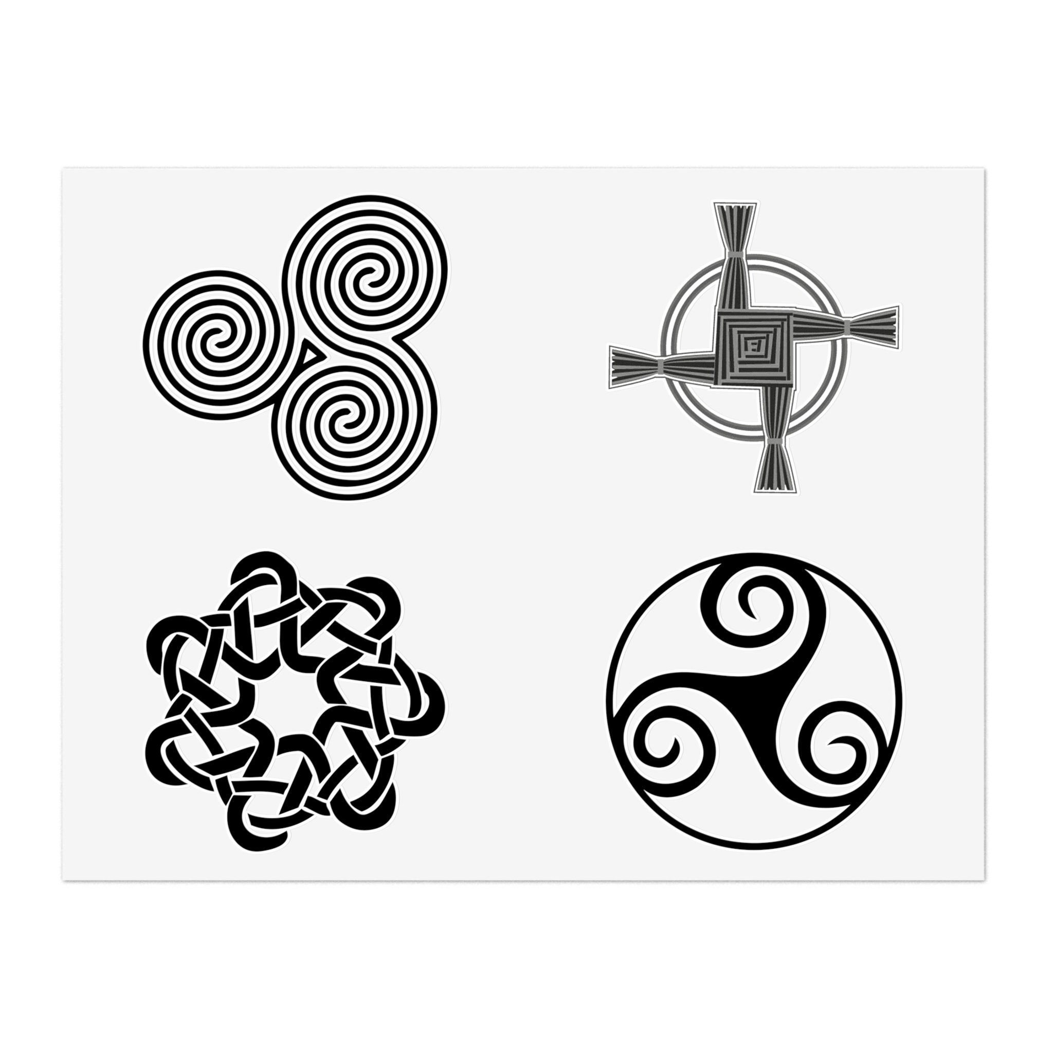 Celtic Shapes Sticker Sheet Triskelion, Tri-spiral, Knot, St. Brigid's ...