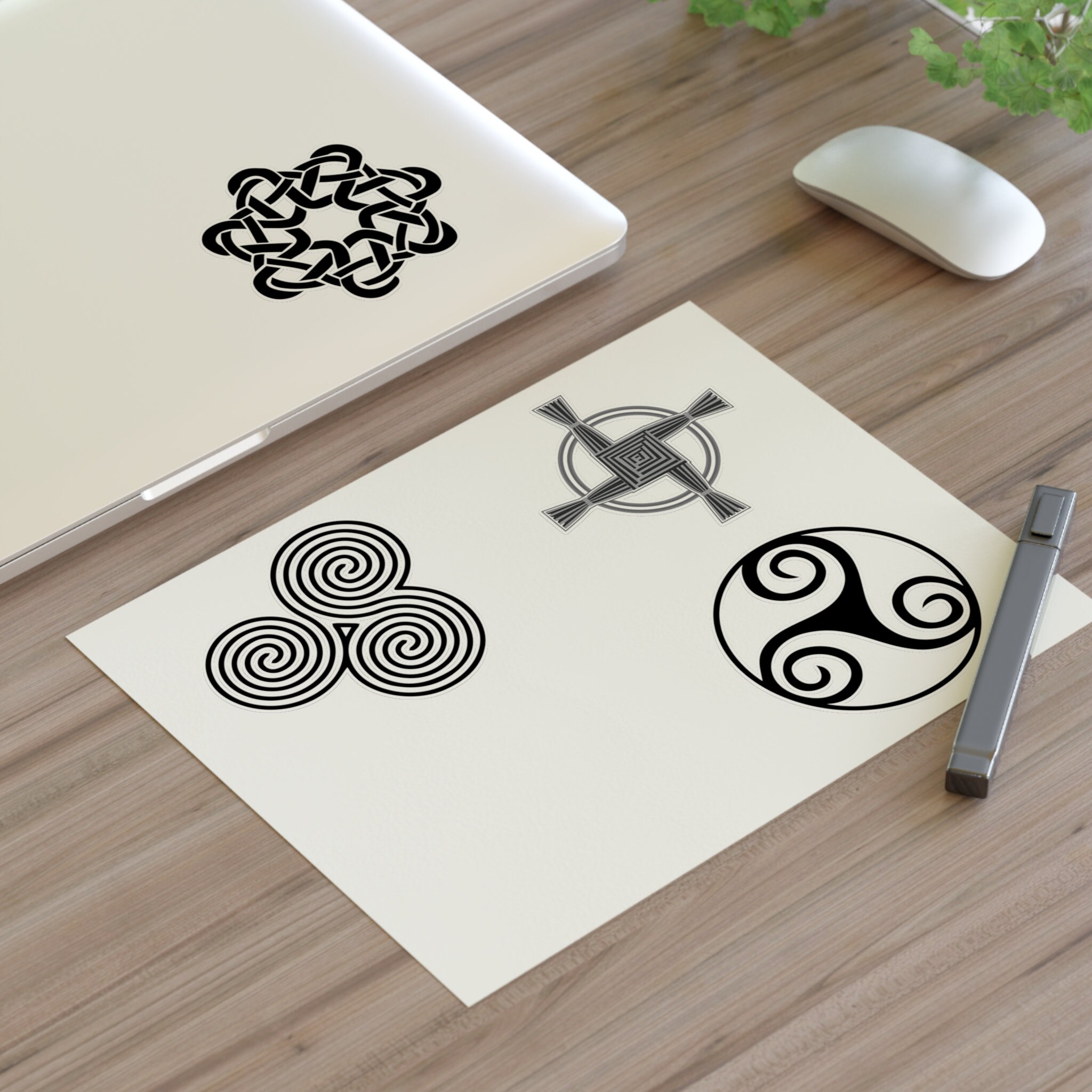 Celtic Shapes Sticker Sheet Triskelion, Tri-spiral, Knot, St. Brigid's ...