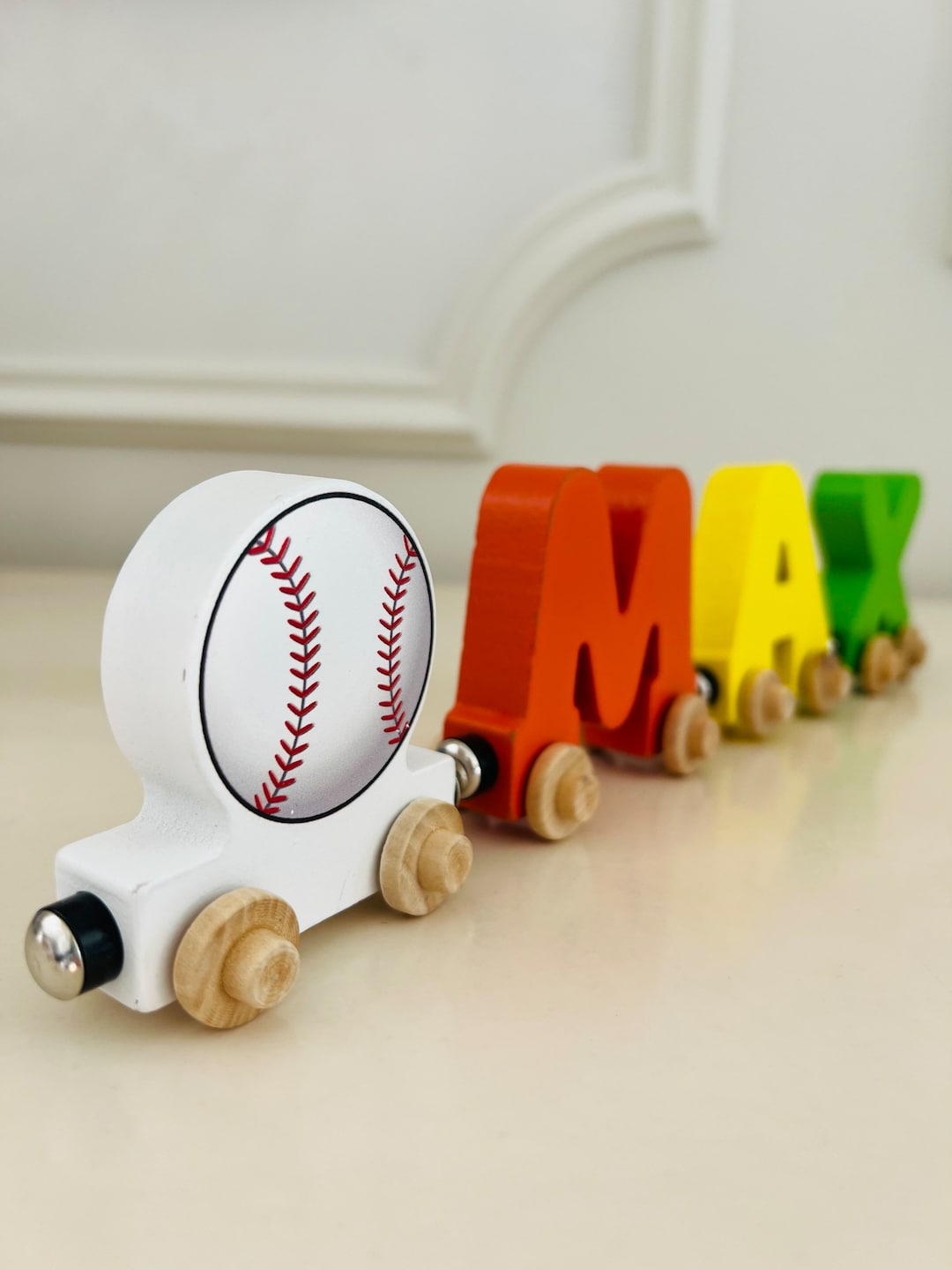 Build Your Own Train With a Baseball Attachment. Personalized Wooden ...