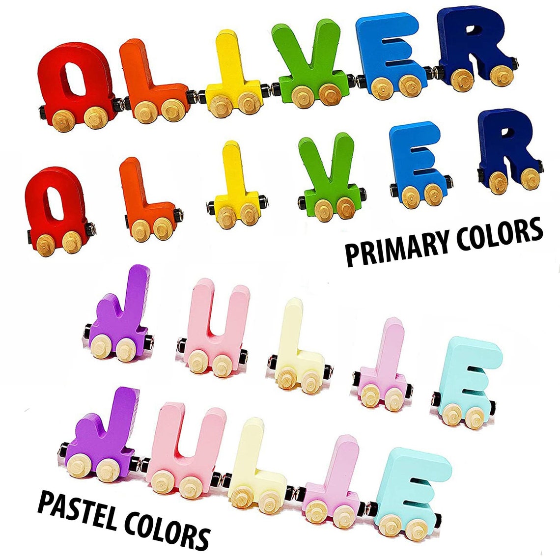 Build Your Own Train With Noahs Ark Animals. Personalized Wooden ...