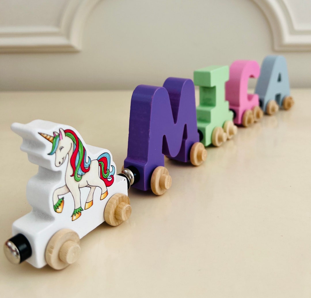Build Your Own Train With a Beautiful Unicorn. Personalized Wooden ...
