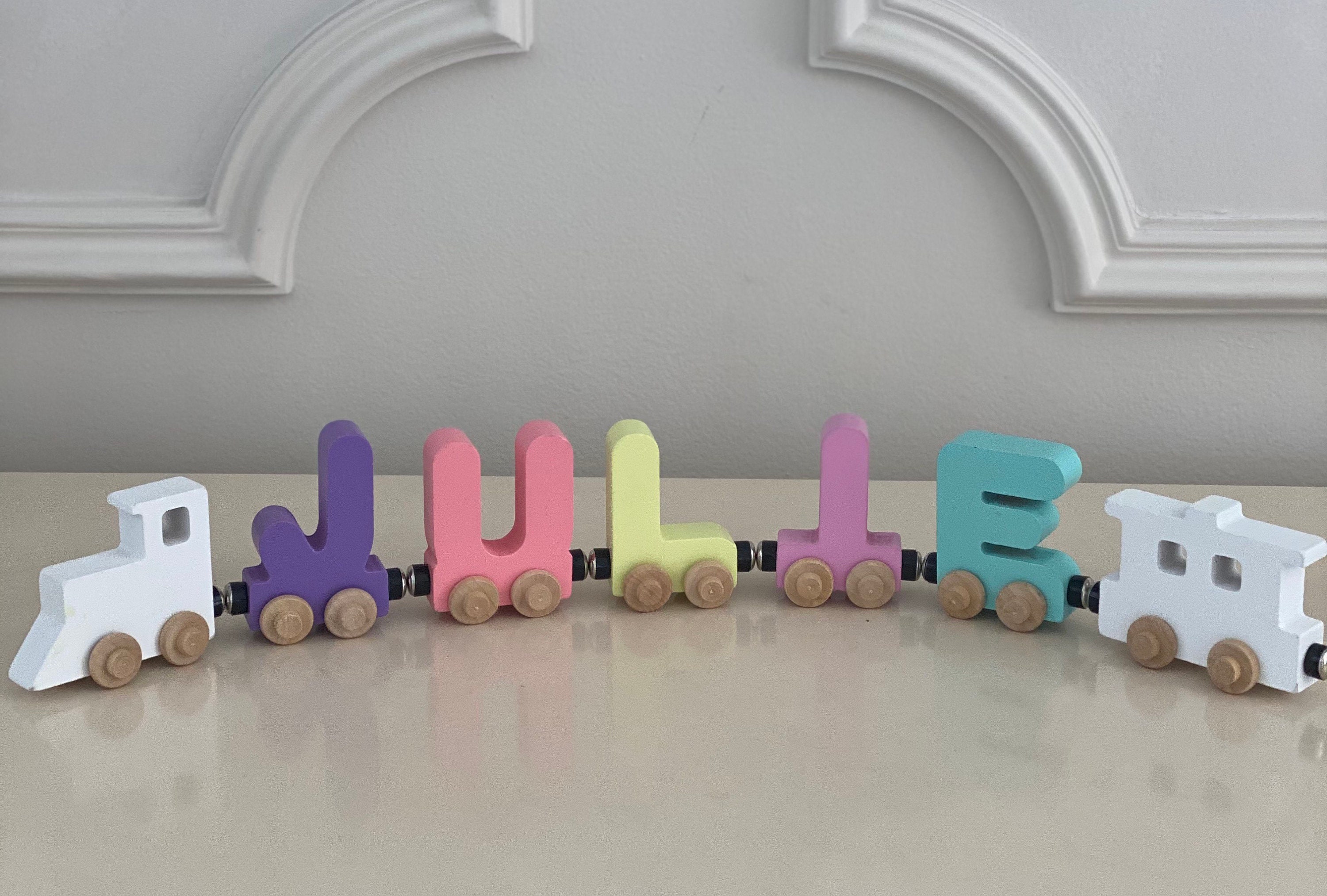 Build Your Own Train in Pastels. Personalized Wooden Magnetic Alphabet ...