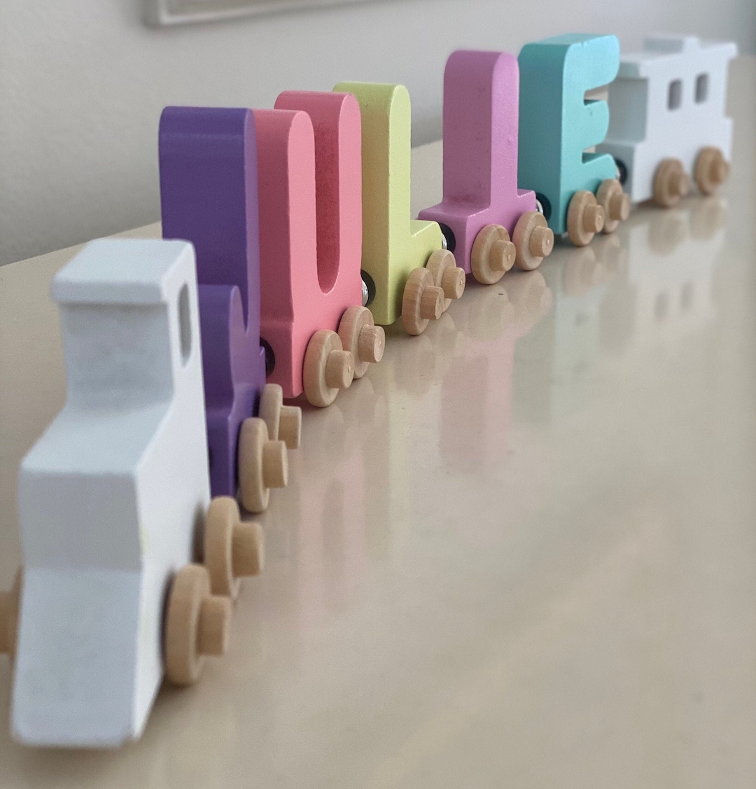 Build Your Own Train in Pastels. Personalized Wooden Magnetic Alphabet ...