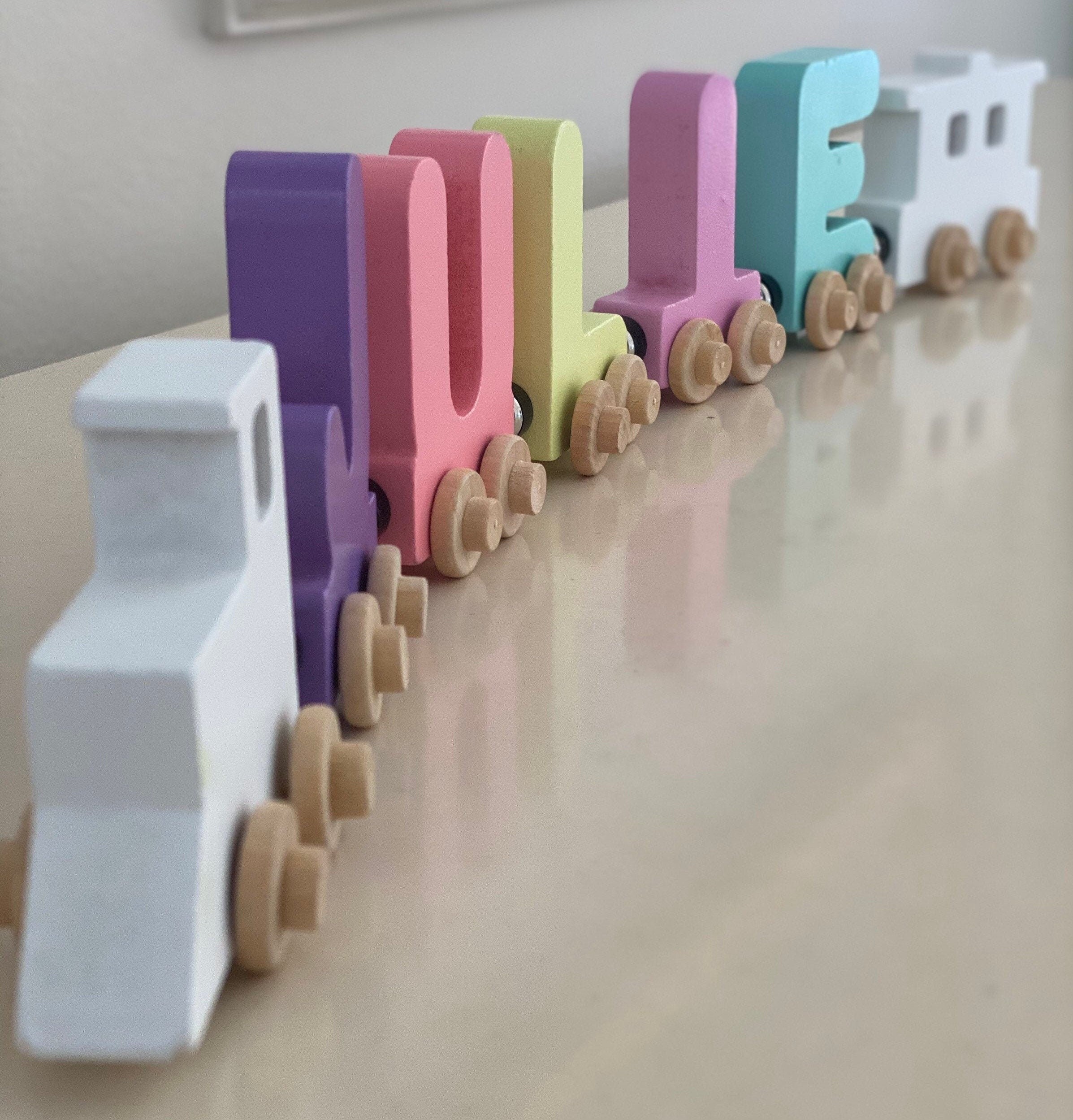 Build Your Own Train in Pastels. Personalized Wooden Magnetic Alphabet ...