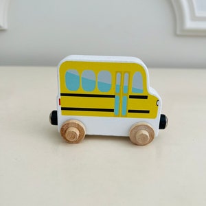 Build Your Own Train With a School Bus. Personalized Wooden Magnetic ...