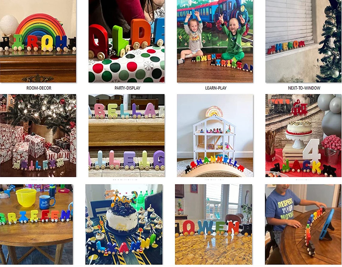 Build Your Own Train With Noahs Ark Animals. Personalized Wooden ...