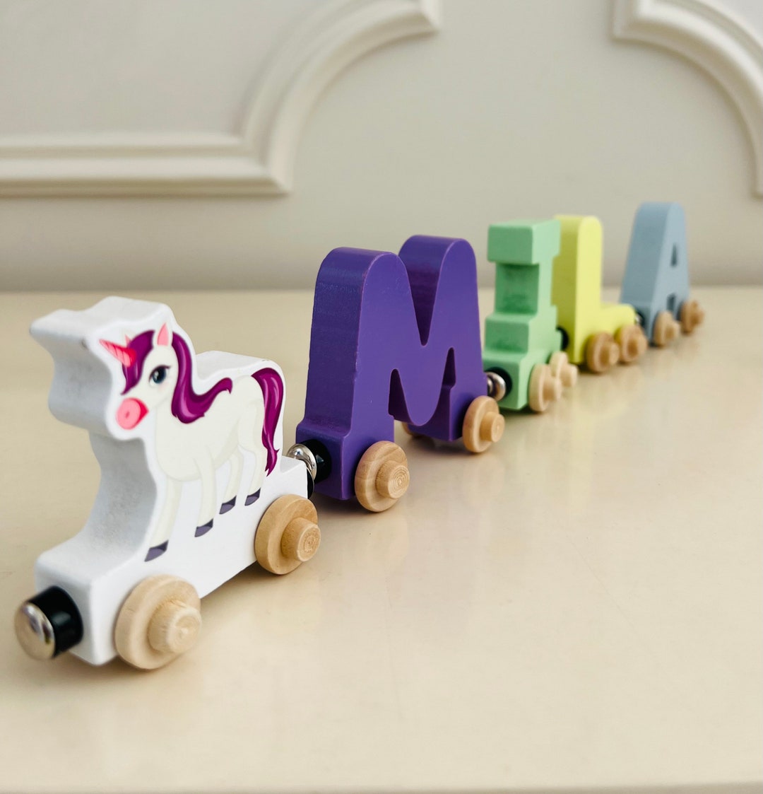 Build Your Own Train With a Purple and Pink Unicorn. Personalized ...