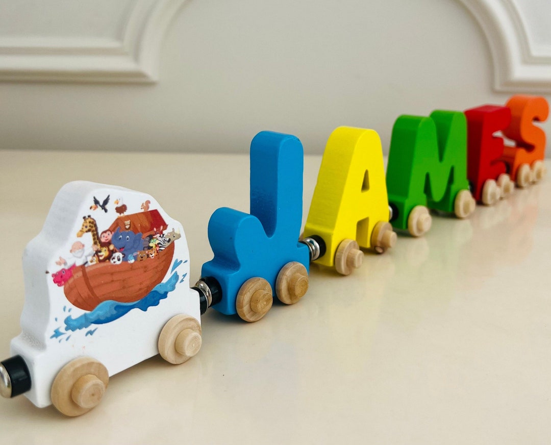 Build Your Own Train With Noahs Ark Animals. Personalized Wooden ...