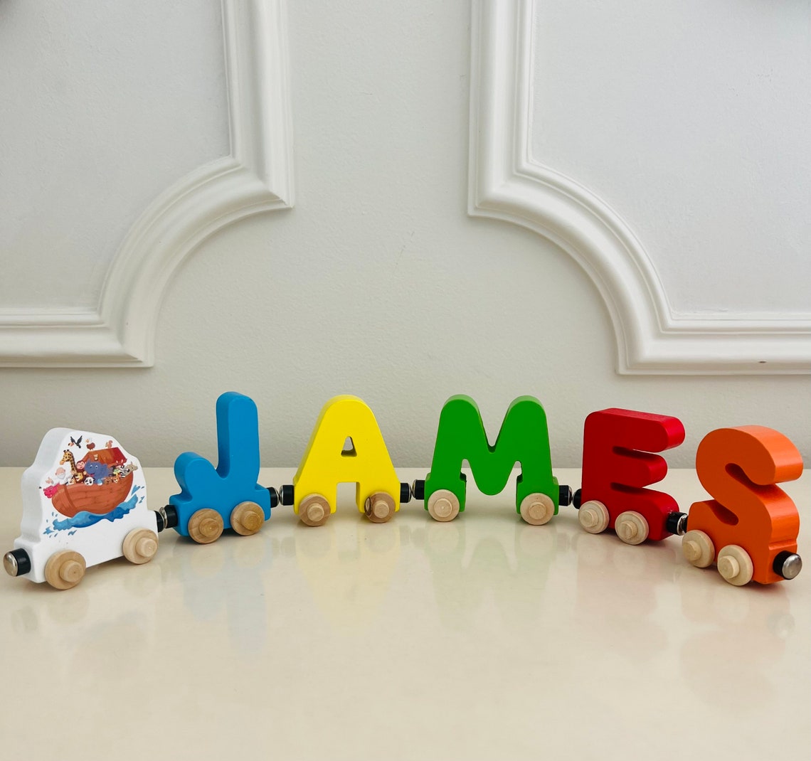 Build Your Own Train With Noahs Ark Animals. Personalized Wooden ...