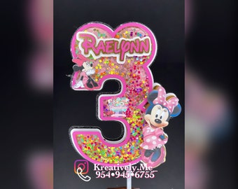 Minnie Mouse Cake Topper, Minnie Mouse Shaker Cake Topper, Cake Topper ...