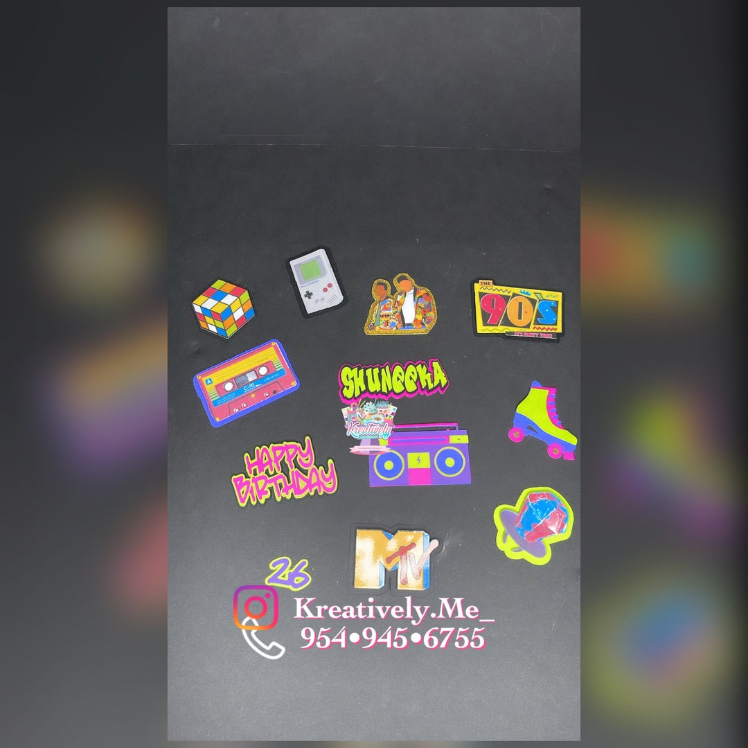 90s Theme Toppers - Etsy