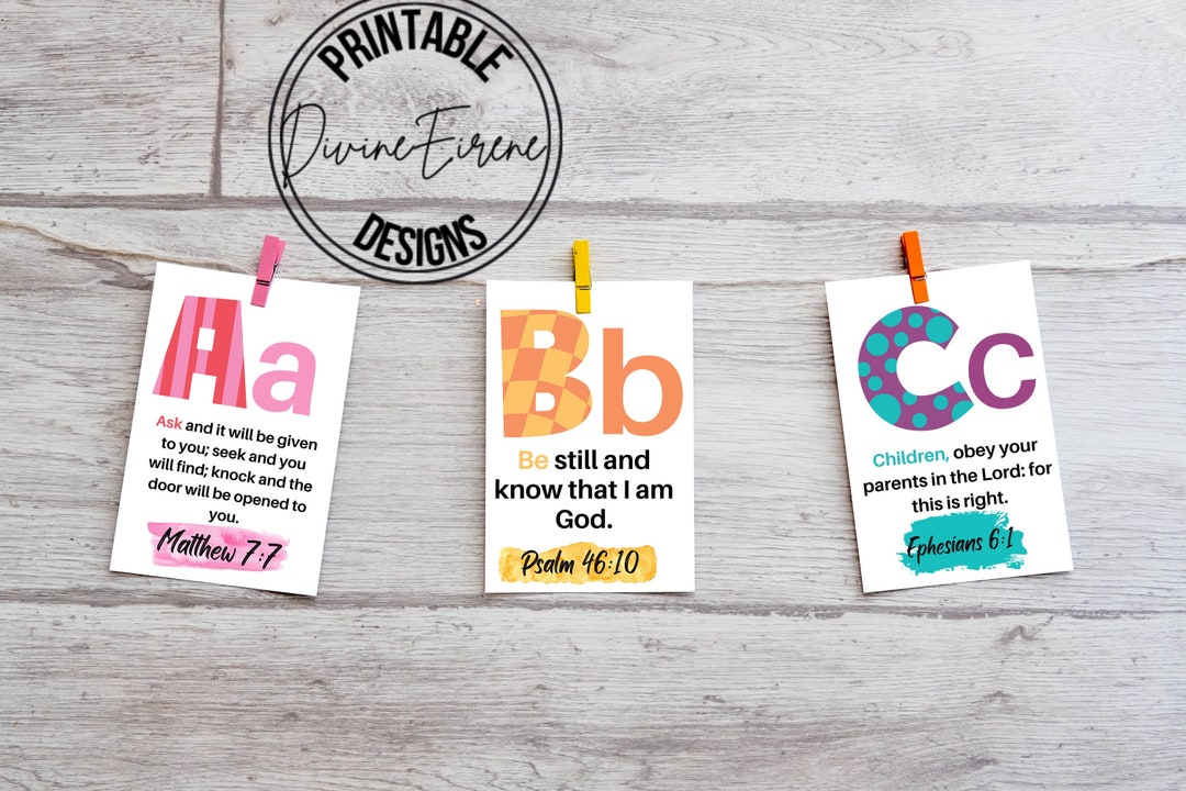 ABC Scripture Memorization, Printable ABC Cards, Alphabet Scripture ...