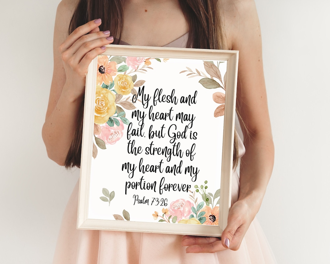 Bible Verse Printable, Bible Quote, Christian Wall Decor, Floral Modern ...