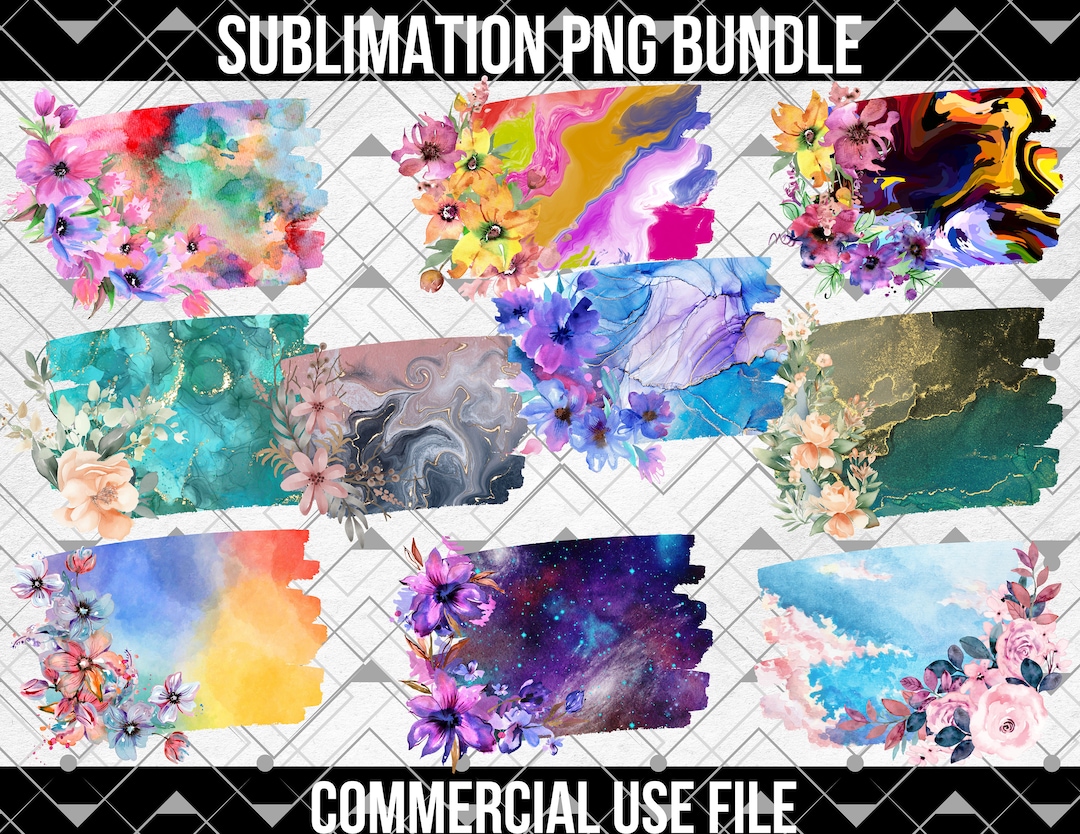 Watercolor Flower Background, Sublimation Background Bundle, Small ...
