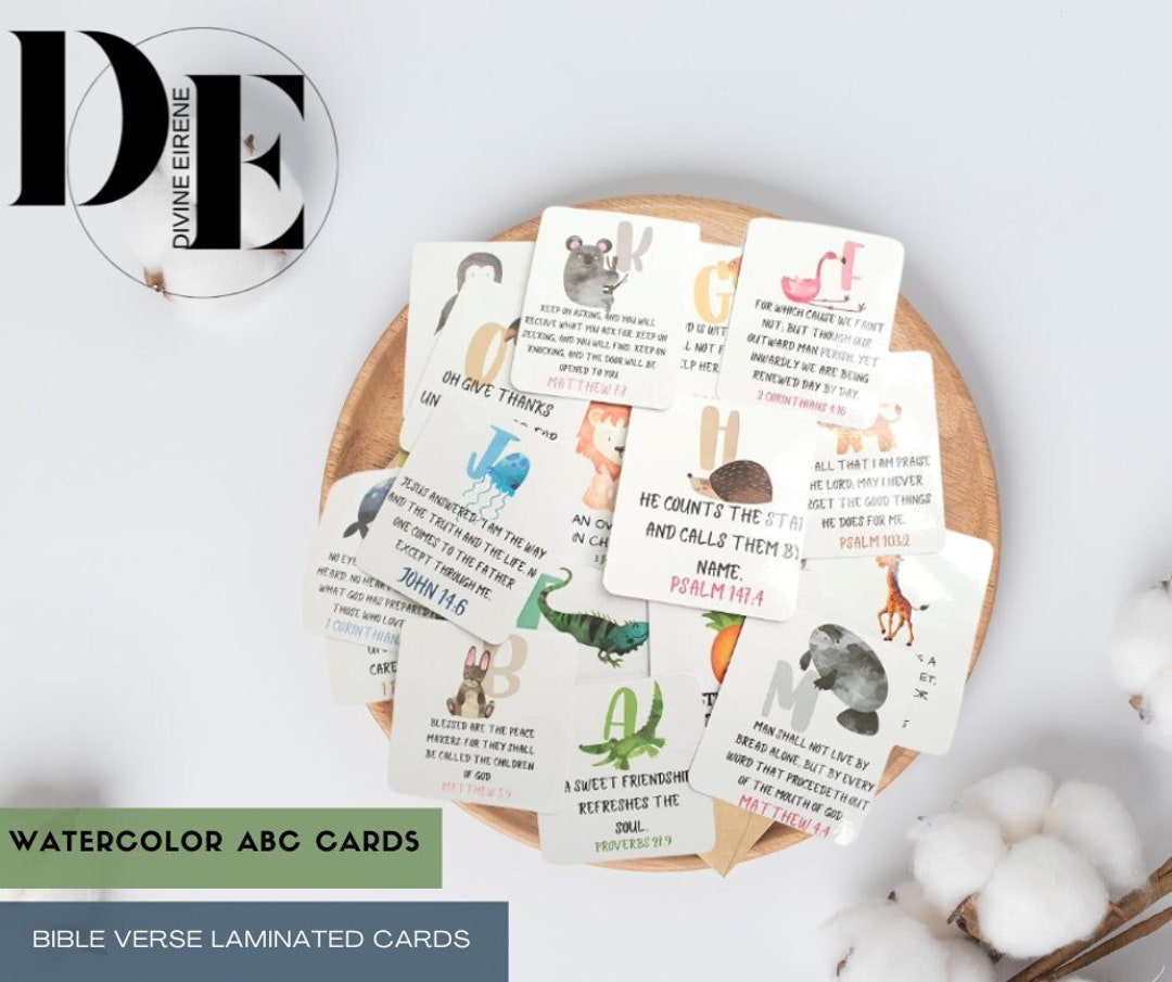 Bible Verse Memorizing Cards, Bundle, Scripture Cards for Kids, ABC ...