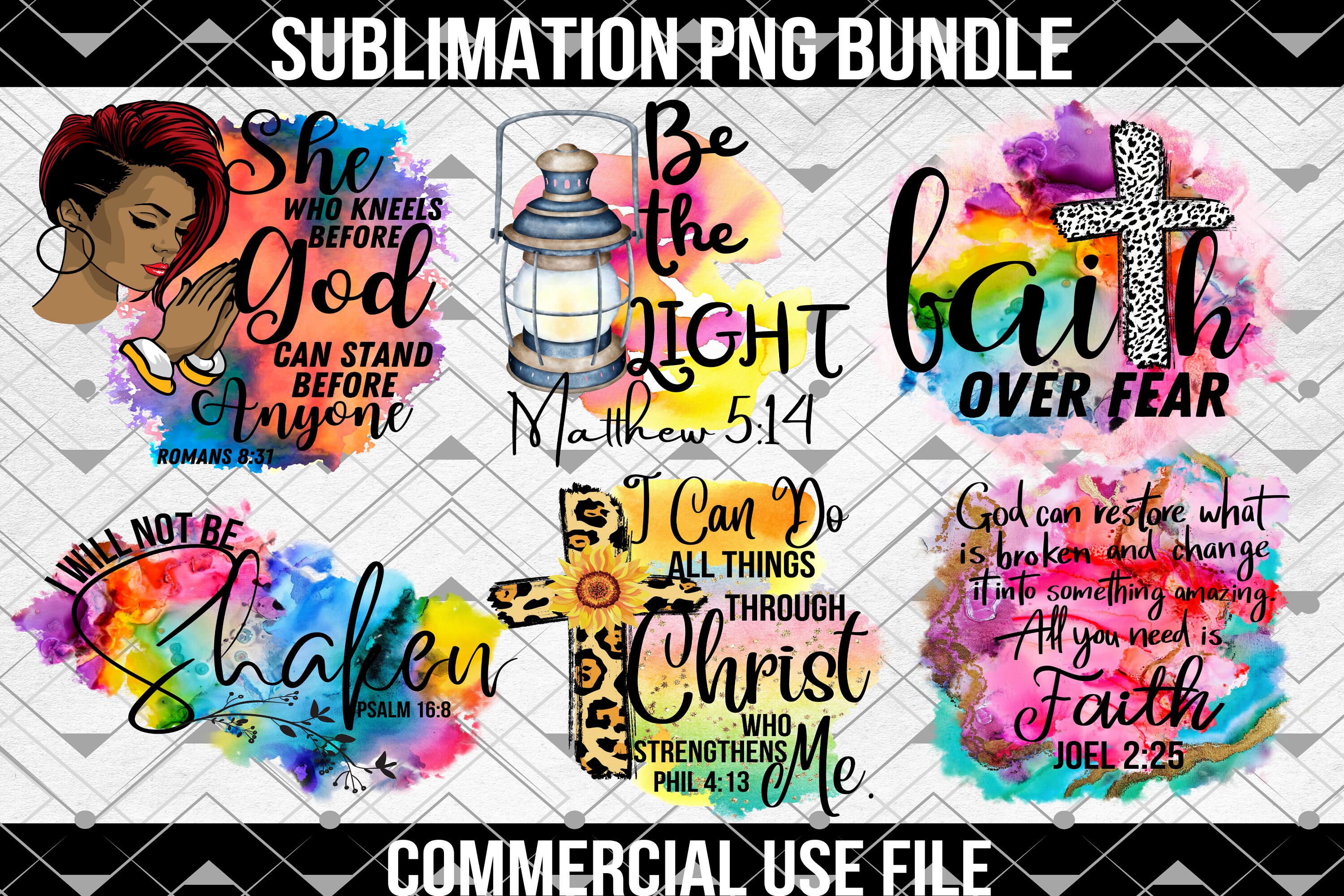 Christian Sublimation Designs Bundle Bible Png Colorful Png - Etsy