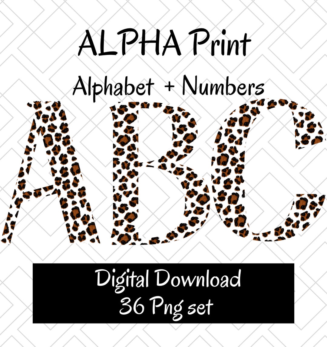 Sublimation Letters, Digital Alphabet Letters, Leopard Letters, Animal ...