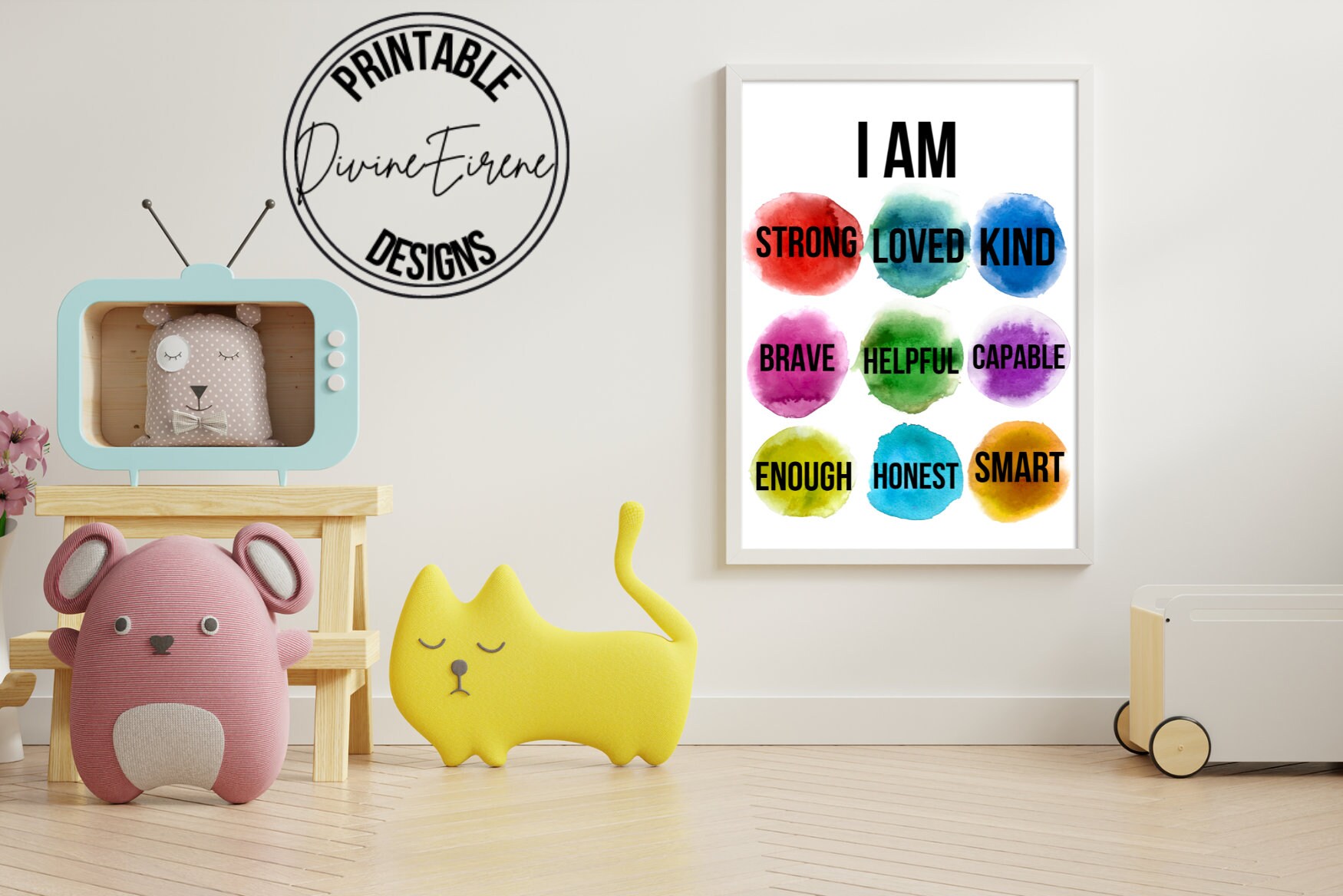 Affirmation Wall Art I Am Loved Kids Affirmation Print I Am | Etsy