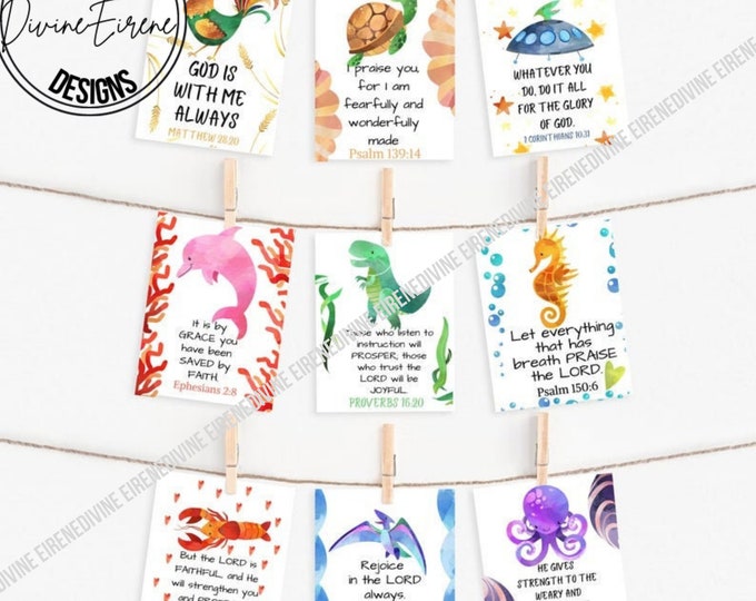 Set of 20 Scripture Cards Bible Verse Cards Printed & | Etsy