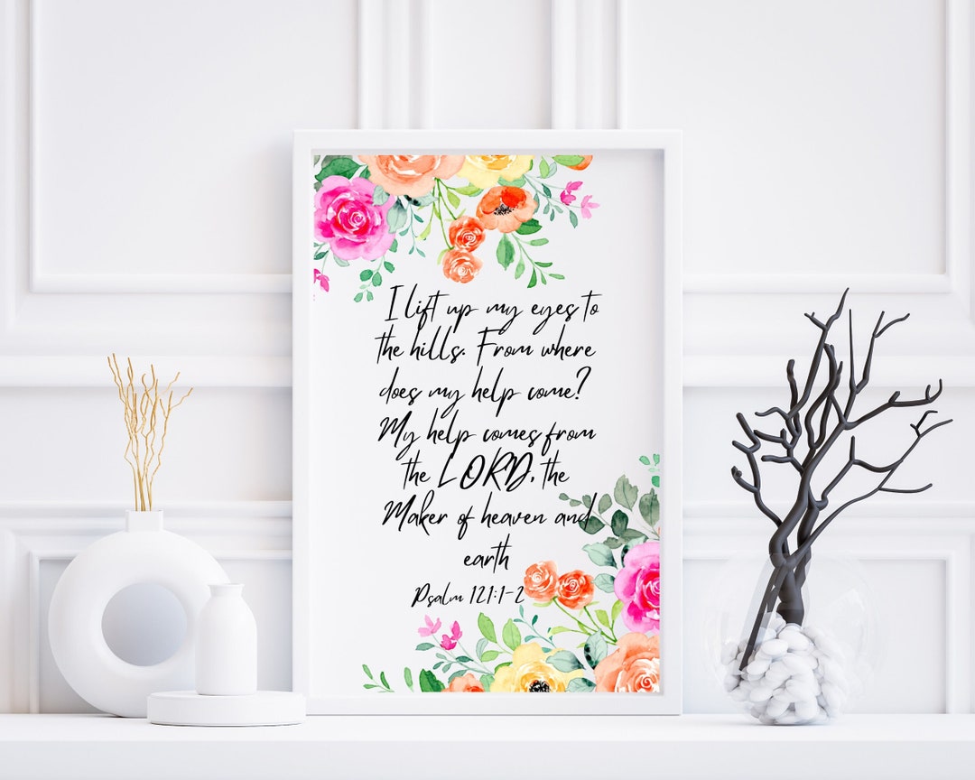 Floral Bible Verse, Christian Digital Download Print, Scripture Wall ...