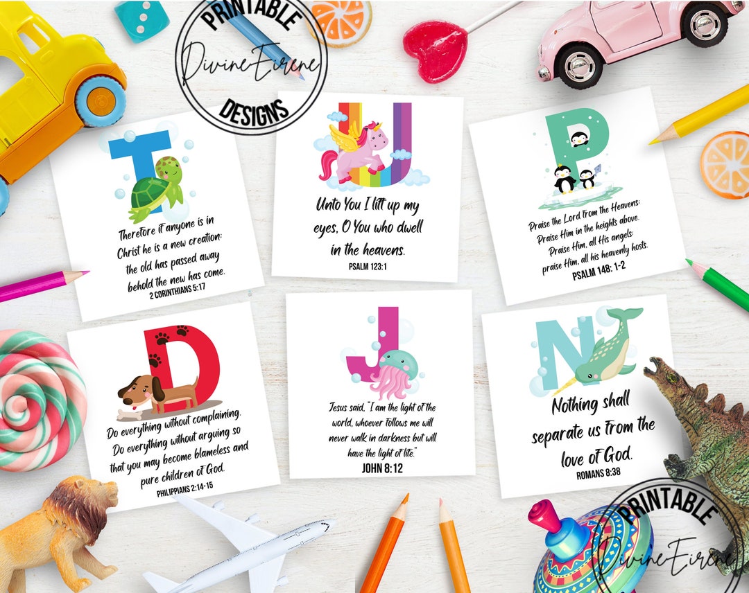ABC Scripture Cards, Homeschool Card Set, Bible Cards, Memorize ...