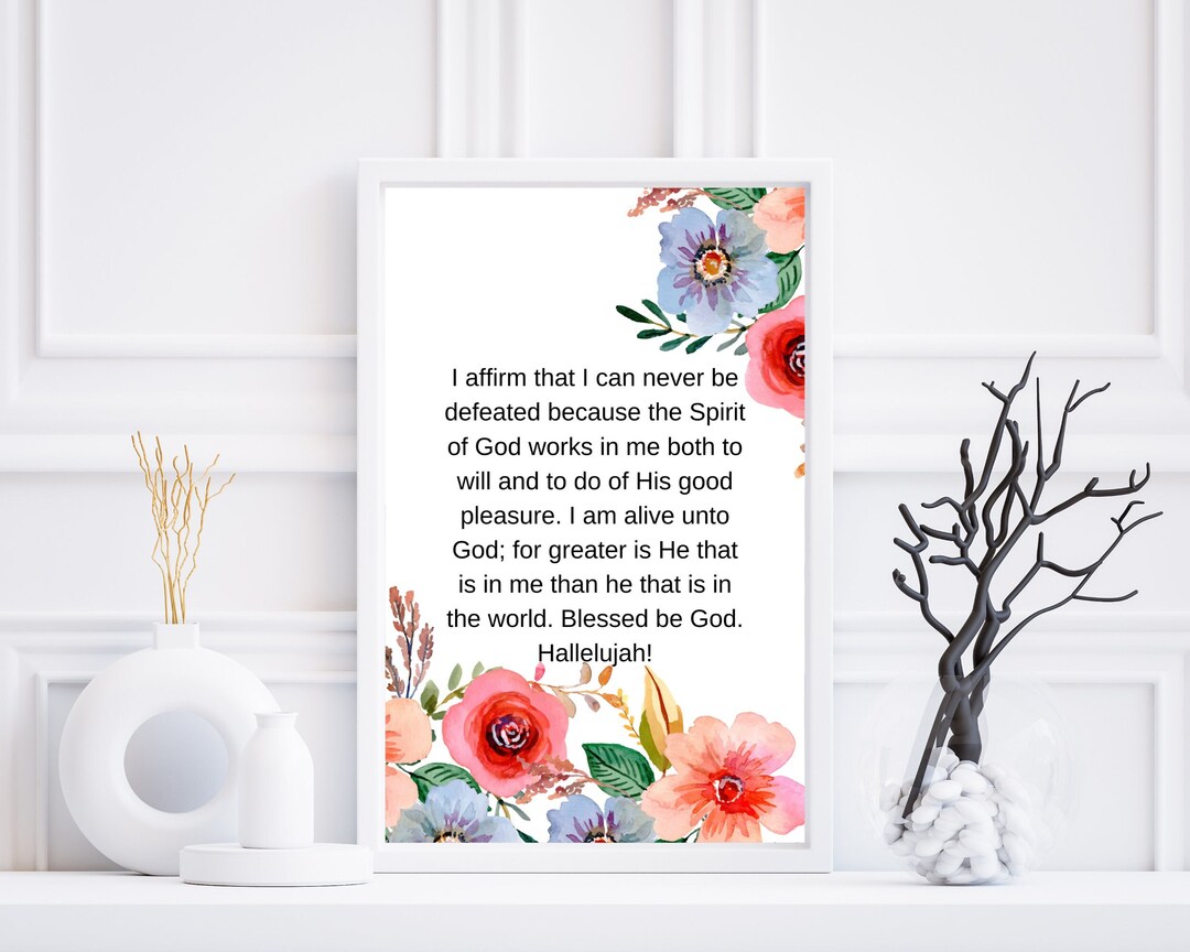 Daily Affirmations Wall Art With Bible Verses, Positive Affirmations ...