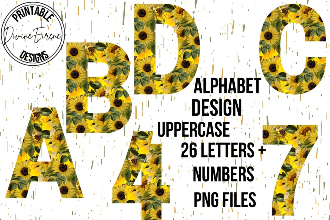 Sunflower Alphabet Alphabet Bundle Pack Flower Letters - Etsy