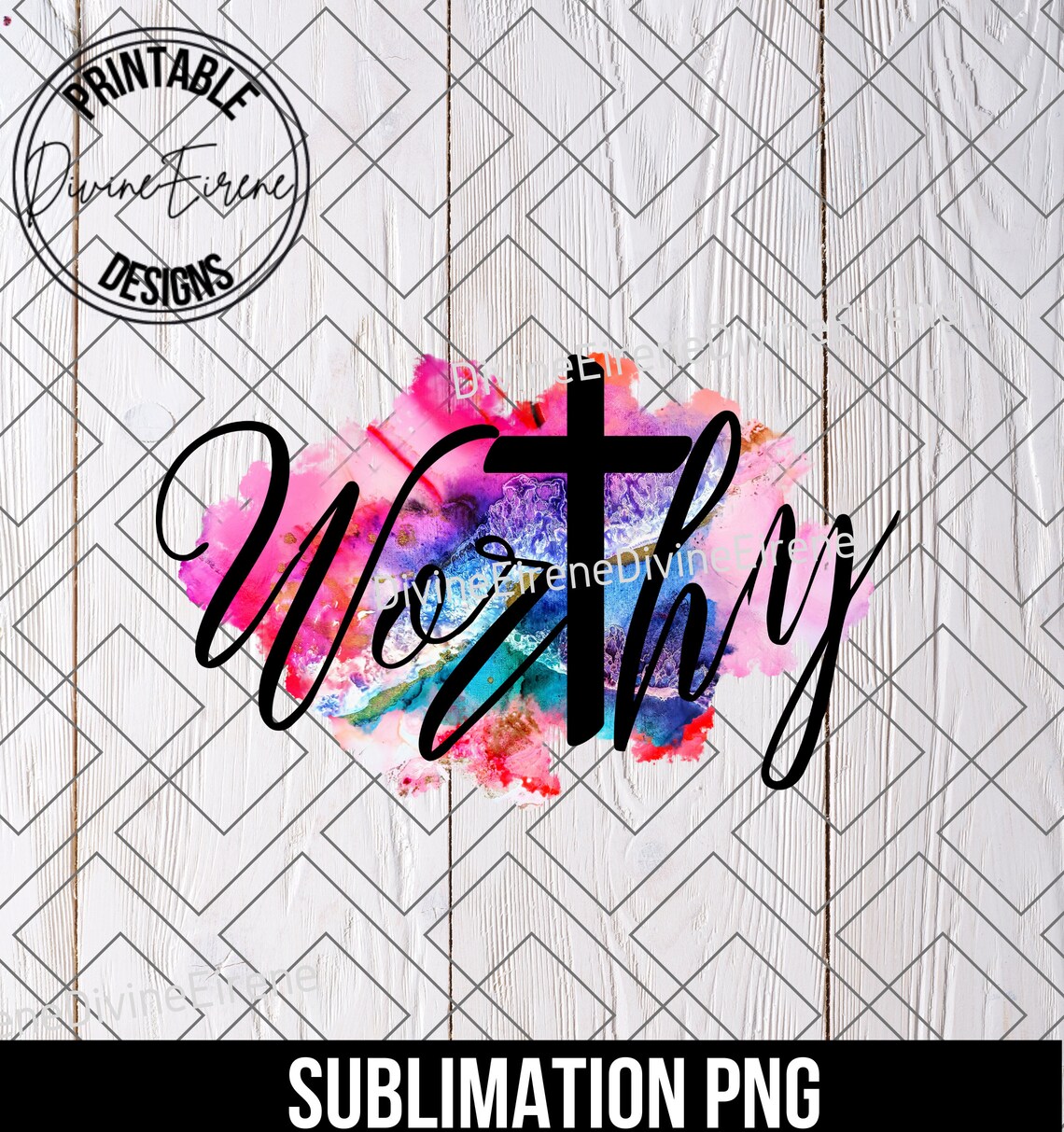 Christian Gift Worthy Scripture Png Watercolor Design | Etsy