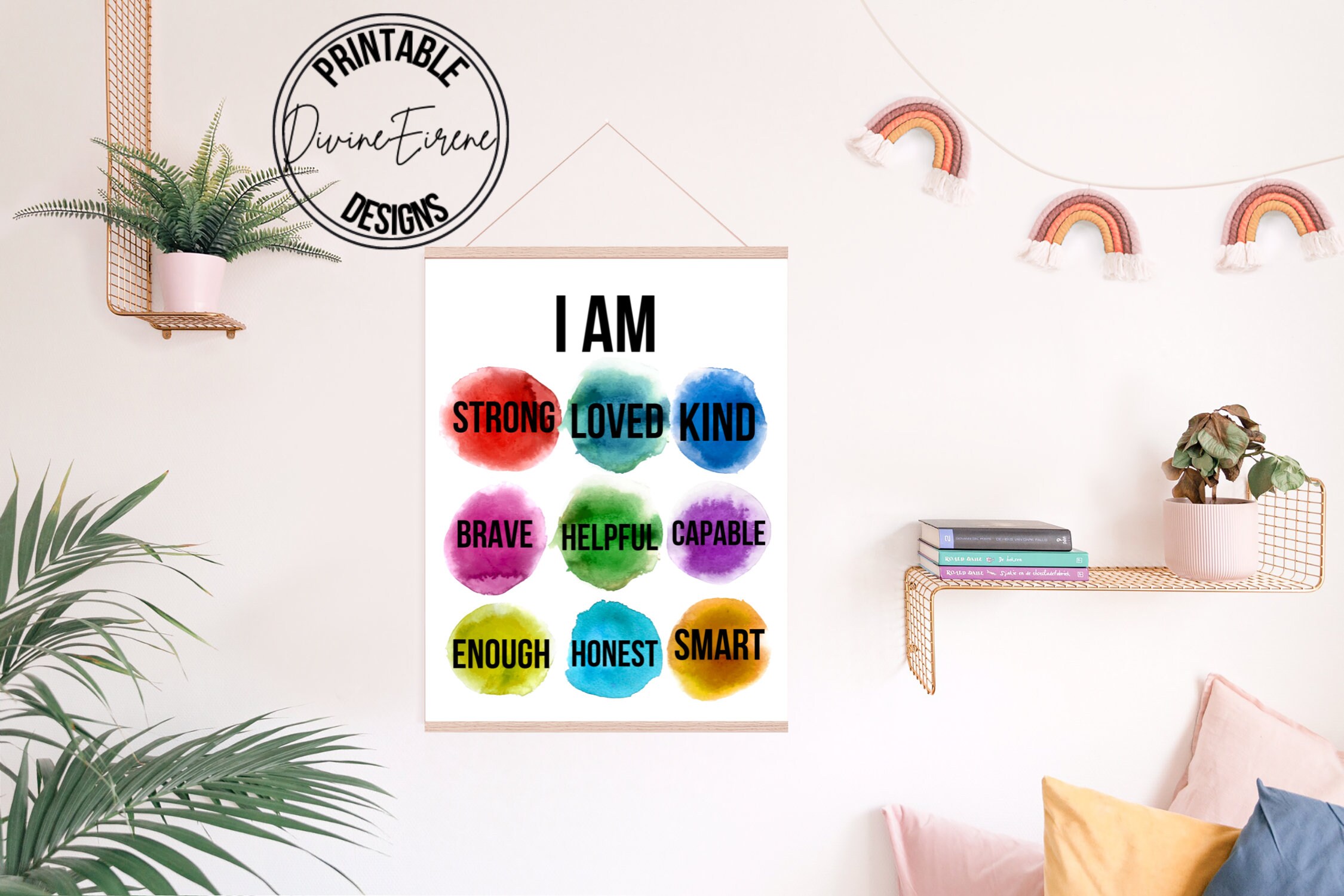 Affirmation Wall Art I Am Loved Kids Affirmation Print I Am | Etsy