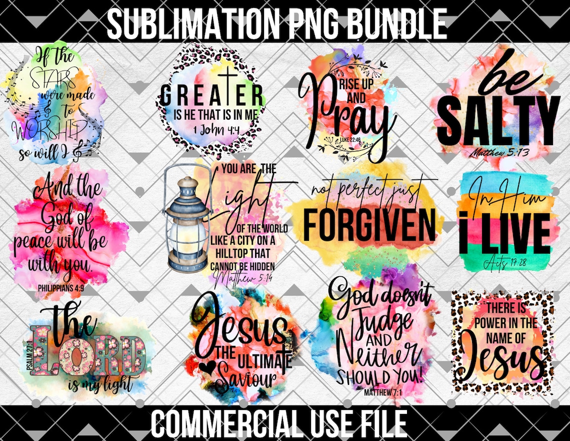 Bible Quotes Bundle Set, Bible Verse Png, Religious Png, Watercolor Png ...