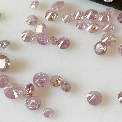 Natural Loose Diamond Round Pink Color SI1 Clarity 1.00 to | Etsy