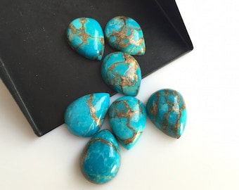 Lava Copper Turquoise 14x20mm Pear Shape Gemstone Calibrated - Etsy