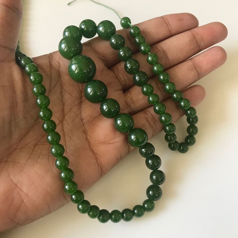 6mm to 13mm Emerald Green Jade Round Beads Green Jade Smooth Round ...