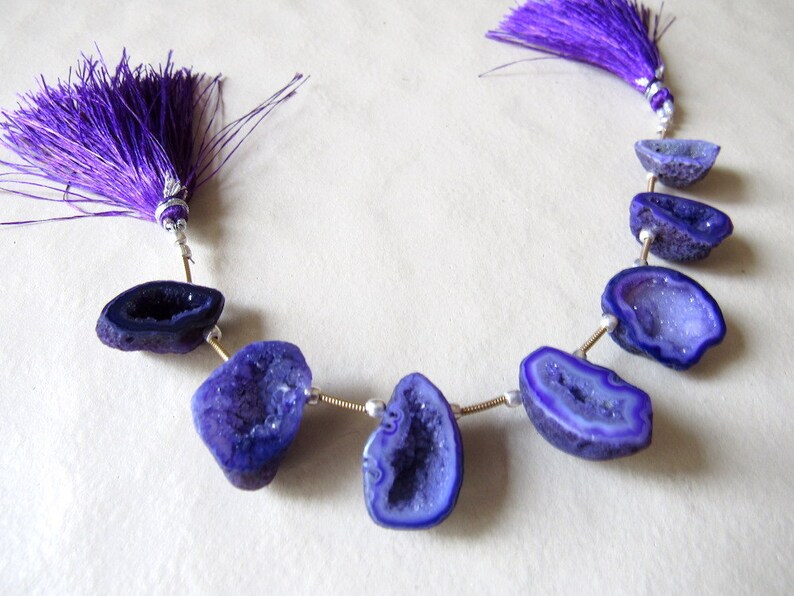 1 Strand Purple Geode Druzy Cave Beads Tabasco Geode Beads - Etsy