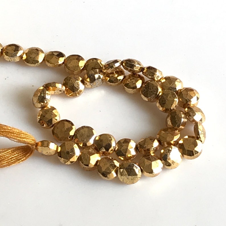 Gold Pyrite Faceted Coin Beads 6mm/7.5mm Wholesale Pyrite - Etsy