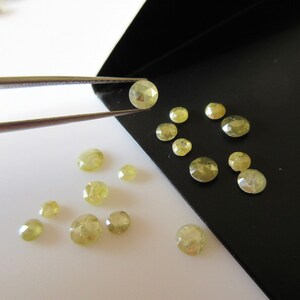5 Pieces, 3mm to 4mm Clear Yellow Rose Cut Diamonds, Rose Cut Cabochon ...