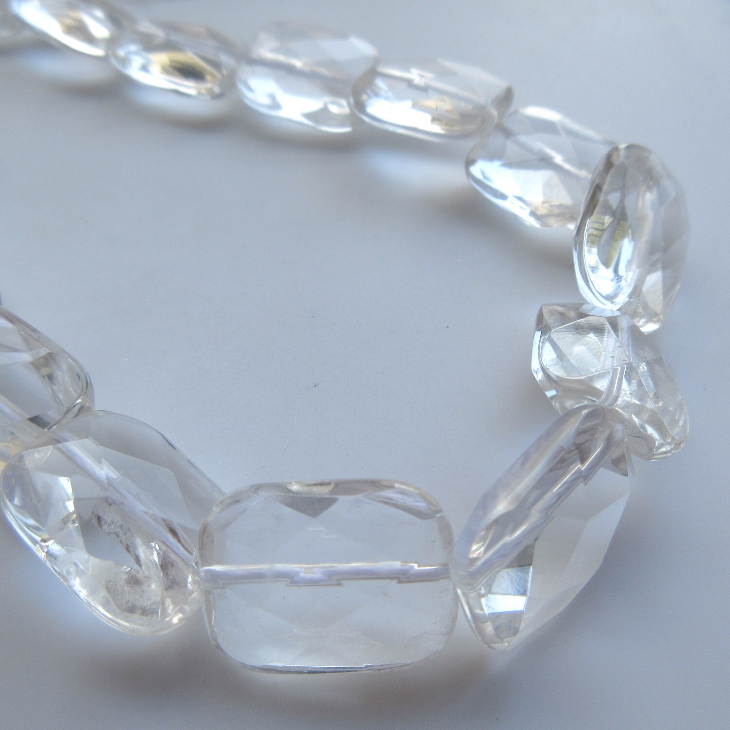 Crystal Quartz Faceted Rectangle Beads, Natural Rock Quartz Crystal ...